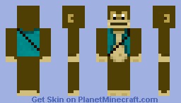 Monkey with blue vest Minecraft Skin