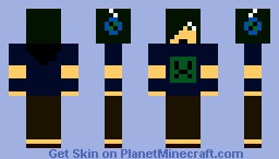 Emo with Creeper Logo Minecraft Skin