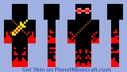 Darkness elemental (With gold sword & blood/red markings) Minecraft Skin