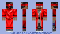 red karate master Minecraft Skin