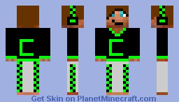 Boy with head phones (Green) Minecraft Skin