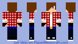 red plaid teenager Minecraft Skin