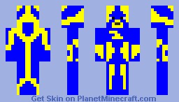 blue and yellow armor Minecraft Skin