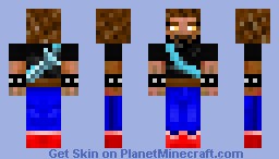 Cool Skin (My First)w/Diamond Sword on back Minecraft Skin