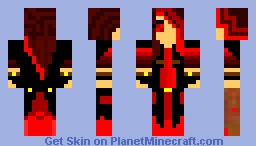awesome red goth girl Minecraft Skin