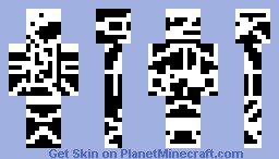 black and white man Minecraft Skin