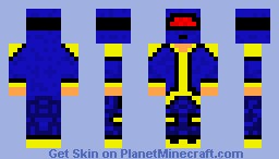 Blue and yellow pvp cyborg Minecraft Skin
