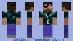 steve with eyepatch and dark blue medievial shirt Minecraft Skin