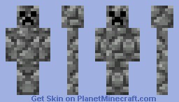 Cobblestone Person + Creeper Face Minecraft Skin