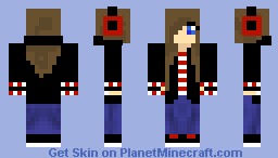 Usual girls skin with headphones and hood Minecraft Skin