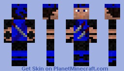 Blue Ninja With Katana [3D Parts] Minecraft Skin