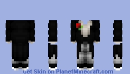 OB - Long Black Open Suit w/ Rose Minecraft Skin