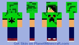Teen creeper with weed logo Minecraft Skin