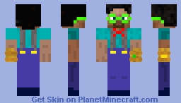 Nerd Steve with infinity gauntlet Minecraft Skin
