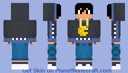 Pactw Moletom preto Minecraft Skin