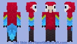Red and Green Macaw Parrot Minecraft Skin