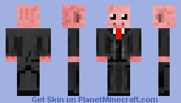 Cute pig in suit Minecraft Skin