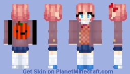 DDLC Sayori with Pumpkin Minecraft Skin