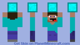 steve holding diamond block Minecraft Skin
