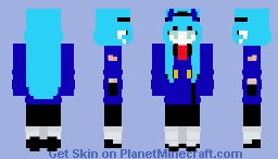 Zero Two Bleu Minecraft Skin