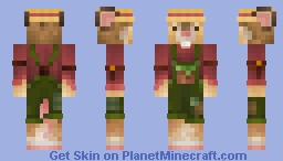 fieldmouse with pink overalls, skyblock final Minecraft Skin