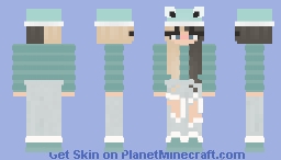blue frog woman split dye Minecraft Skin