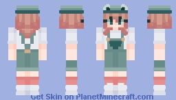 pink haired frog girl Minecraft Skin