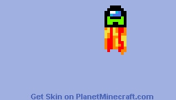 Lime among us using jet pack Minecraft Skin