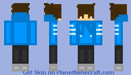 Blue hoodie boy Minecraft Skin