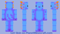 Blue axolotl Minecraft Skin