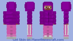 puffer jacket steve (purple/pink) Minecraft Skin