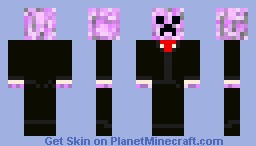 Purple Creeper in Suit Minecraft Skin