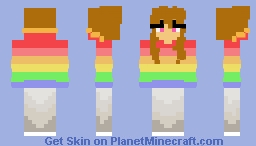 rainbow girl Minecraft Skin