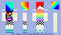 rainbow fox girl Minecraft Skin