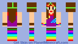 rainbow girl Minecraft Skin