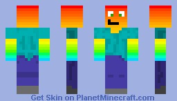 Steve Rainbow Man Minecraft Skin