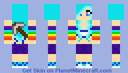 raver girl with picaxe Minecraft Skin