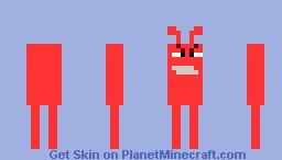 red angry alien Minecraft Skin