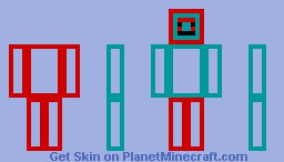 Blue n Red Robot Minecraft Skin
