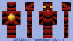 gold powerd red robot Minecraft Skin