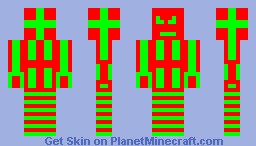 Red and Green Stripy Thing Minecraft Skin