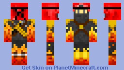 RED FIRE NINJA Minecraft Skin