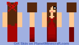 formal red dressed girl Minecraft Skin