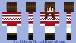 Winter Girl With Red Sweater Minecraft Skin