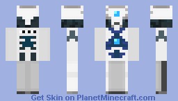 white/blue robot Minecraft Skin