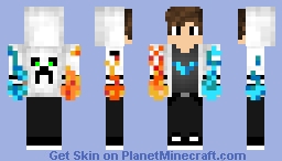 fire and ice boy Minecraft Skin