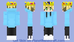 Boy With Blue hoodie and crown (Slim) Minecraft Skin