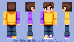 Hive style yellow & purple hoodie Minecraft Skin
