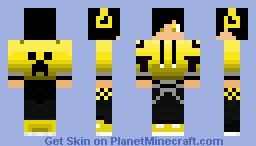Gold Emo Kid with Gold Creeper Hoodie! Minecraft Skin