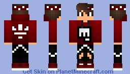 Cool pvp boy with red hoodie Minecraft Skin
